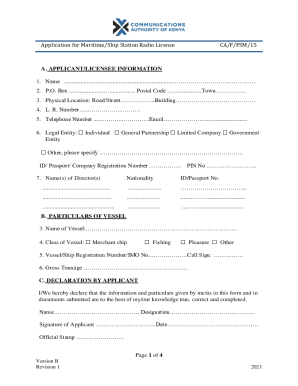 Fillable Online Application for Maritime/Ship Station Radio License CA ...