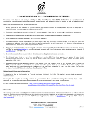 Fillable Online Deadlines and ... - Dallas Central Appraisal District ...