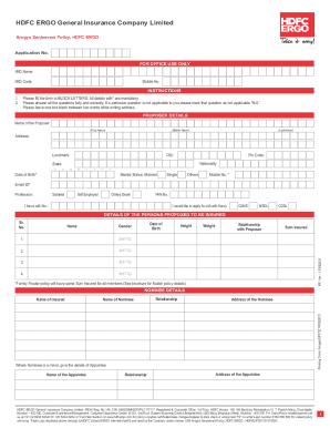Fillable Online Arogya Sanjeevani Policy, HDFC ERGO (Group)- Claim Form ...