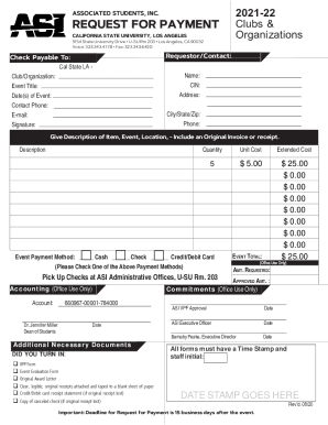 Fillable Online ASI Request for Payment Form - Stipulations ...