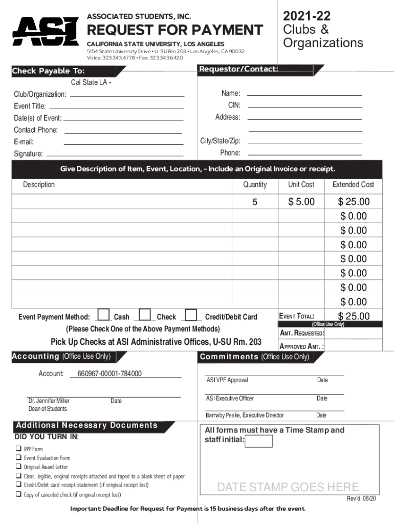 Fillable Online ASI Request for Payment Form - Stipulations ...