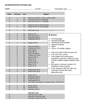 Fillable Online IB REGISTRATION SYSTEM LISA Fax Email Print - pdfFiller