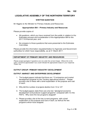 Fillable Online parliament nt gov No. 102 LEGISLATIVE ASSEMBLY OF THE ...