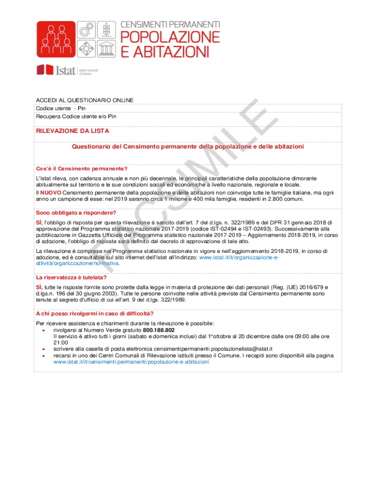 Fillable Online Compilazione online - Istat.it Fax Email Print - pdfFiller