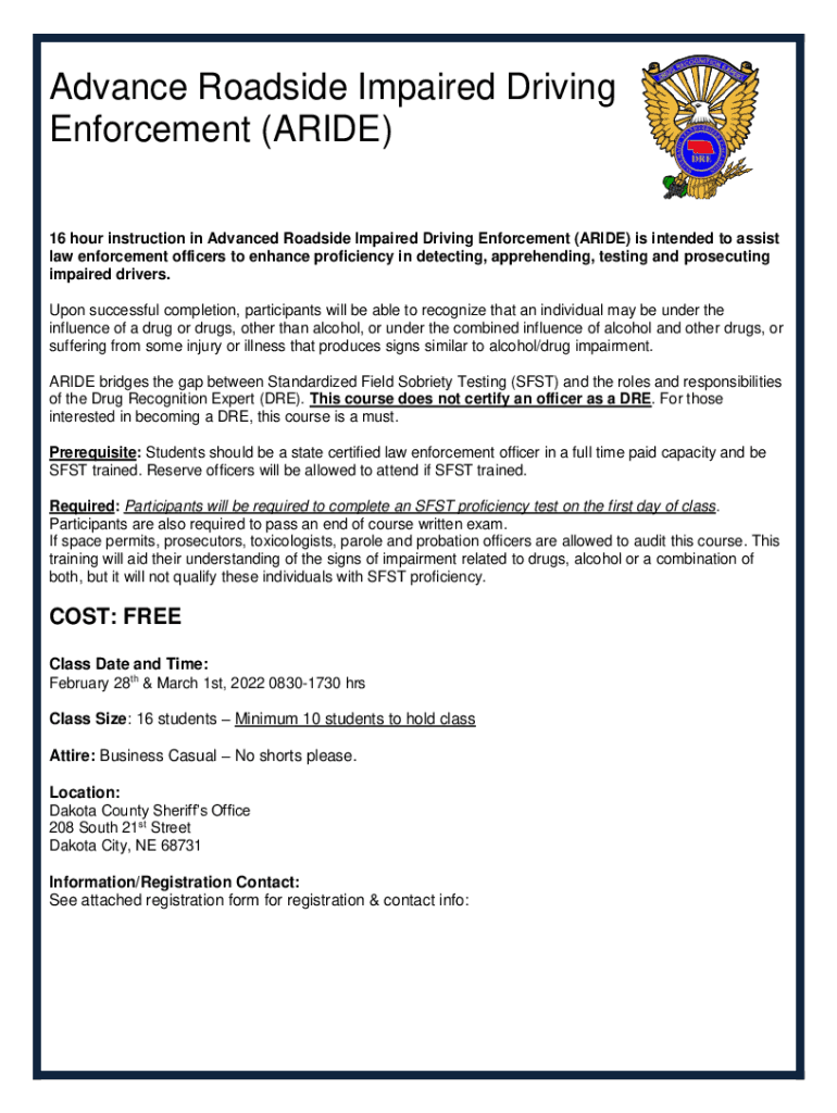 Fillable Online Advanced Roadside Impaired Driving Enforcement - IN.gov Fax Email Print - pdfFiller