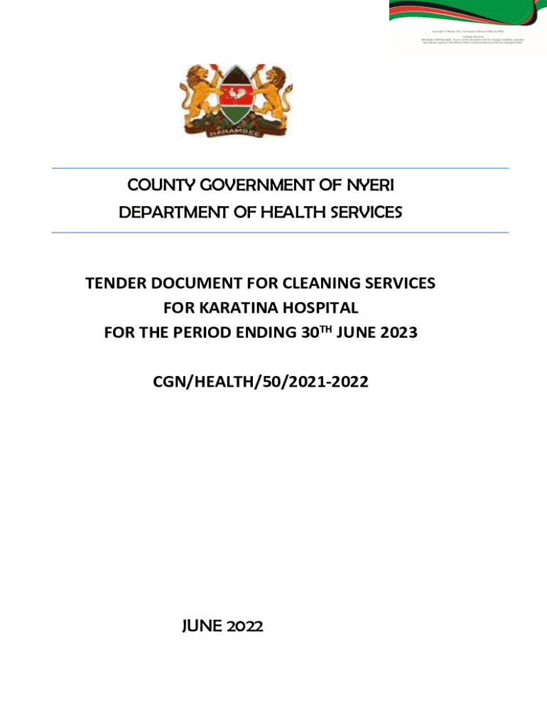 Fillable Online County Government of Nyeri Archives - Tenders Kenya Fax ...