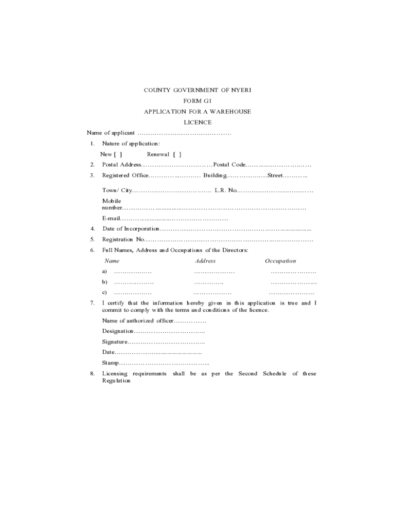 Fillable Online Application Forms - COUNTY GOVERNMENT OF NYERI Fax ...
