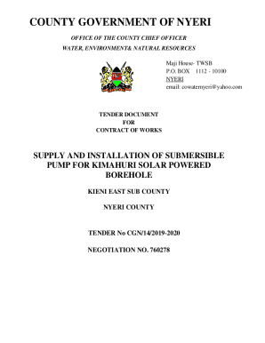 Fillable Online REPUBLIC OF KENYA COUNTY GOVERNMENT OF NYERI Fax Email ...