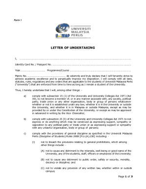 Fillable Online cgs unimap edu Form 1 - Letter of Undertaking Form.pdf ...