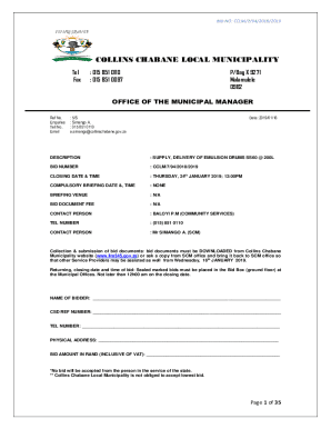 Fillable Online COLLINS CHABANE LOCAL MUNICIPALITY - Tel Fax Email ...