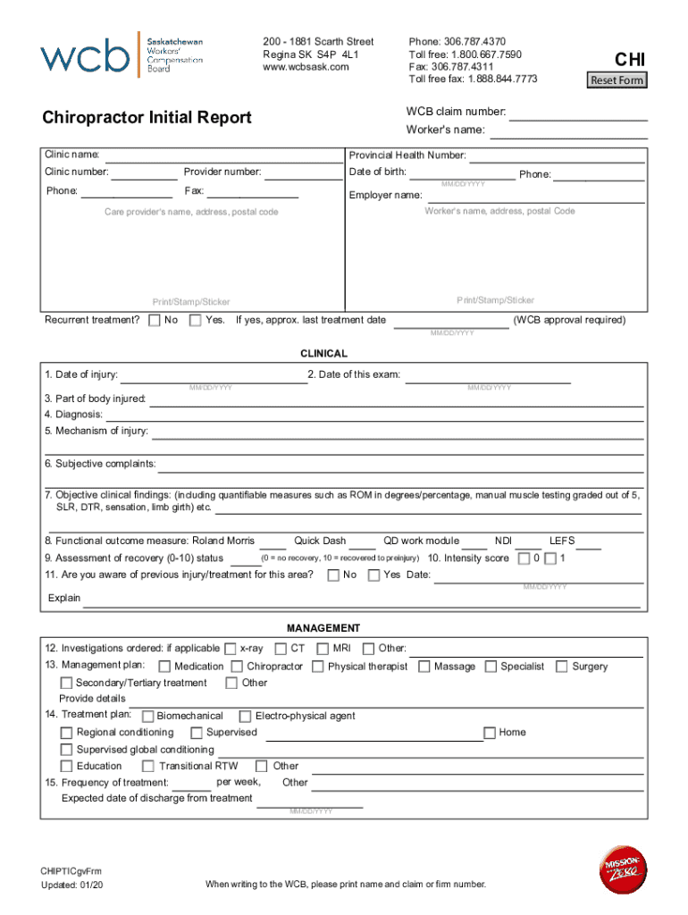 Fillable Online Chiropractor Initial Report Fax Email Print - pdfFiller