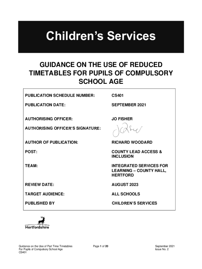 Fillable Online Children's Services - Hertfordshire Grid for Learning ...