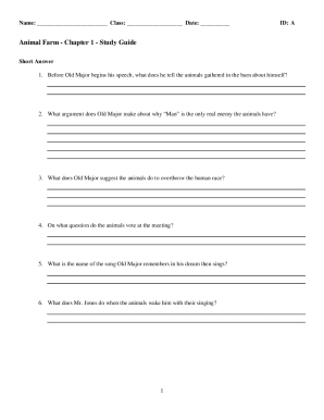 Fillable Online Chapter 1 of Animal Farm by George Orwell - Study.com ...