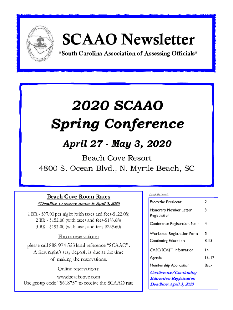Fillable Online SC Association of Assessing Officials (SCAAO) Fax Email ...