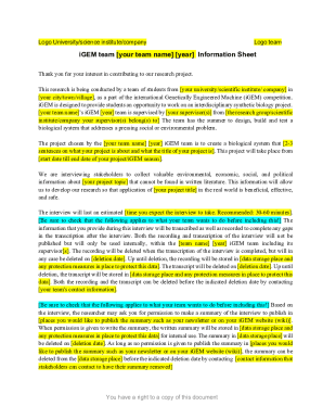 Fillable Online Template Information sheet and informed consent form ...