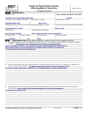 Fillable Online Form 8937 (Rev. December 2017) - Schroders Fax Email ...