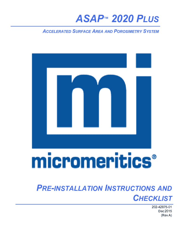 Fillable Online ASAP 2020 Pre-installation Instructions and Checklist ...