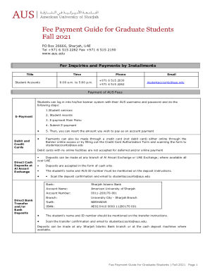 Fillable Online Fee Payment Guide for Graduate Students Fall 2021 Fax Email Print - pdfFiller