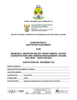 Fillable Online ndlambe gov Municipal Disaster Relief Grant Cooperative ...