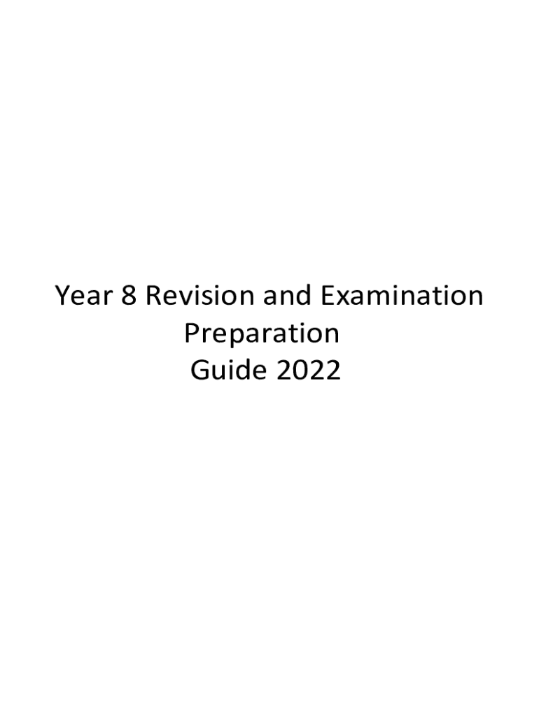 Fillable Online Year 8 Revision and Examination Preparation Guide 2022 ...