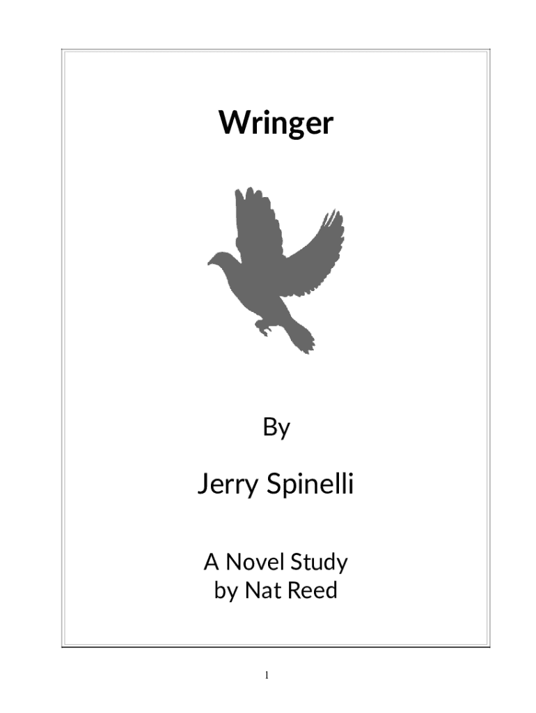 Fillable Online Wringer. Jerry Spinelli. A Novel Study by Nat Reed ...