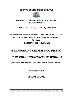 Fillable Online Standard tender document for procurement of works Fax ...