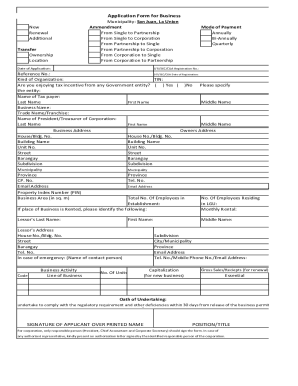 Fillable Online Business Permit Application Form - San Juan Fax Email ...