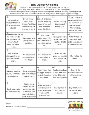 Fillable Online Sing, Talk, Read, Write, Play: Building Early Literacy ...