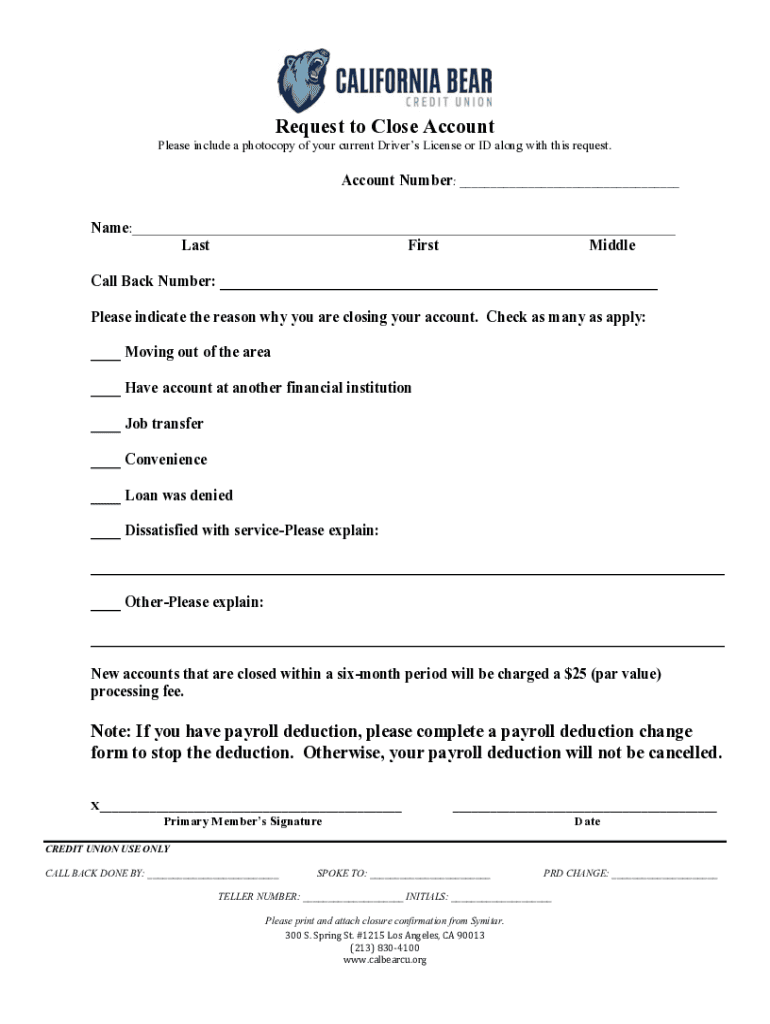 Fillable Online Request to Close Account (1) (1).pdf Fax Email Print ...