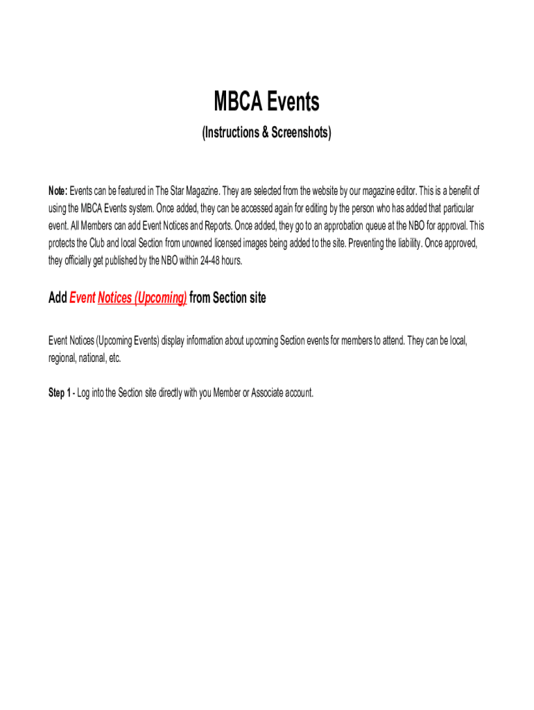 Fillable Online mbca event reporting form instructions Fax Email Print ...