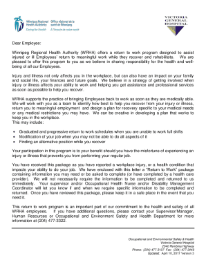 Fillable Online Return to Work Programs: A work design approach Fax ...