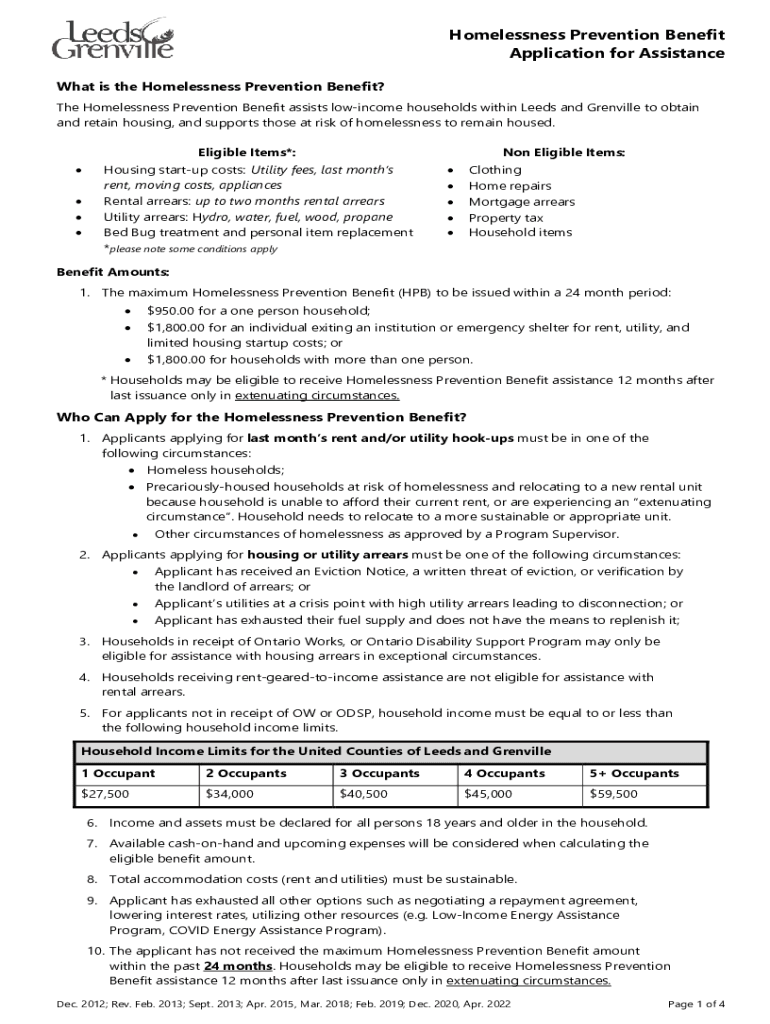 Fillable Online Homelessness Prevention Benefit Fact Sheet Fax Email ...