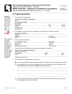 Fillable Online WPA Form 8ARequest for Certificate of Compliance A Fax ...