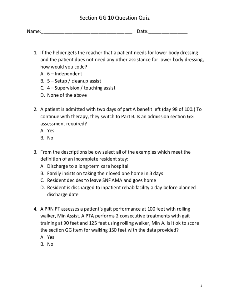 Fillable Online Section GG: Functional Abilities and Goals - Home ...