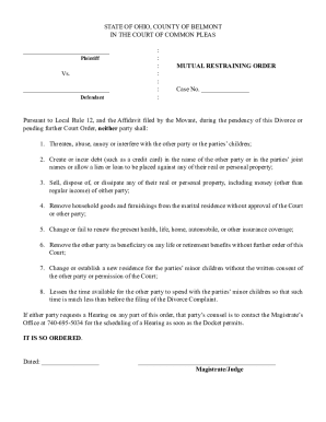 Fillable Online Restraining Orders: If you are the defendant in a ...