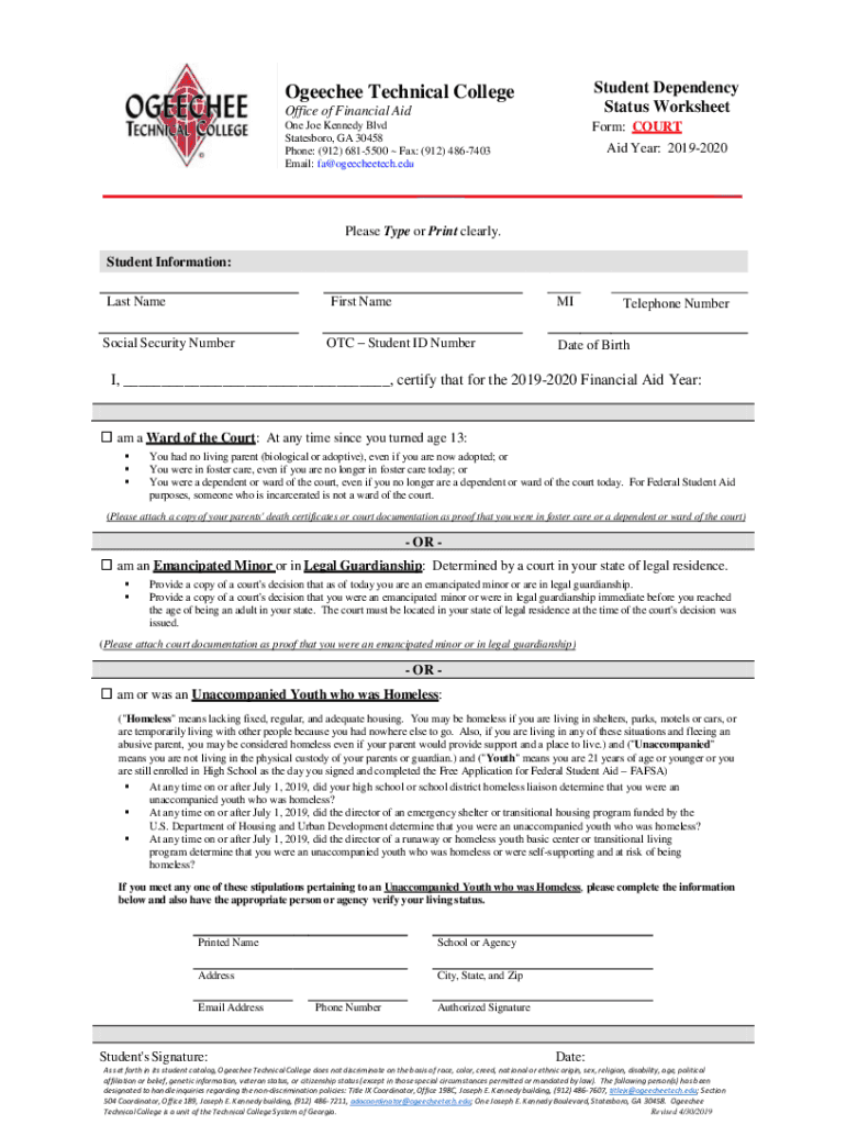 Fillable Online Ogeechee Technical College - Tuition, Fees, Aid and ...