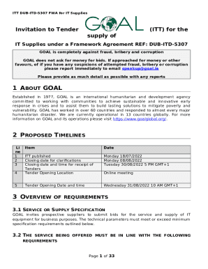 Invitation to Tender (ITT) to create Framework Agreements ... Doc ...