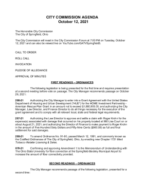 Fillable Online City of Springfield, Ohio Grants Division Fax Email ...