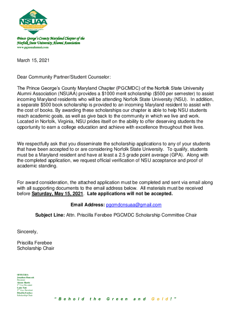 Fillable Online The... - Norfolk State University Alumni Association ...