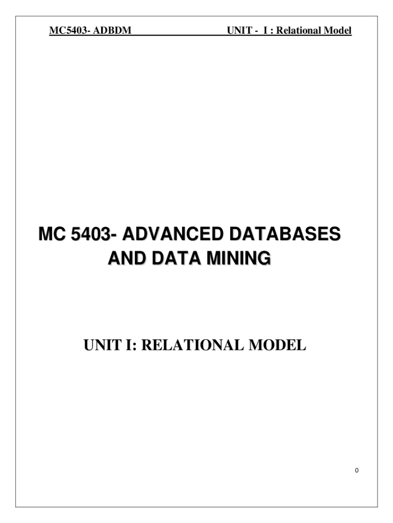 Fillable Online 11 Object Relational Database Model And Complex Data Types Fax Email Print