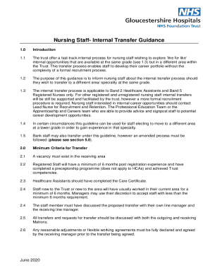 Fillable Online Appendix Two - Internal Transfer Application Form Fax ...