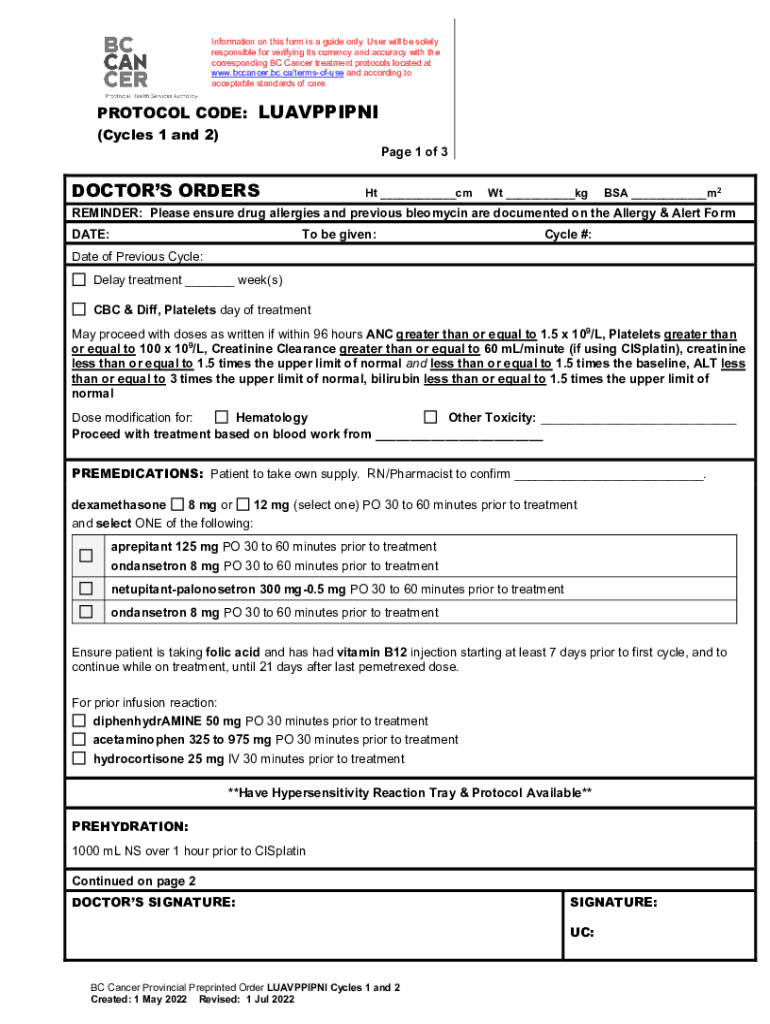 Fillable Online Fillable Online bccancer bc PROTOCOL CODE ULYCLLBEND ... Fax Email Print - pdfFiller