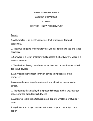 Fillable Online Class 4 - Lecture 1 How does a computer work - Allied Schools Fax Email Print ...