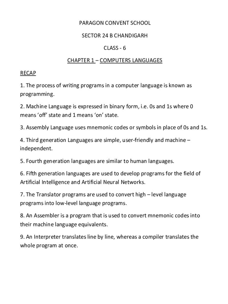 Fillable Online Chapter 1 - An Overview of Computers and Programming ...