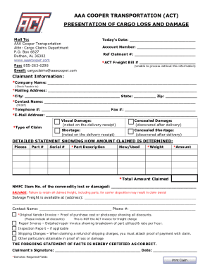 Fillable Online Aaa Cooper Claims - Fill Online, Printable, Fillable ...