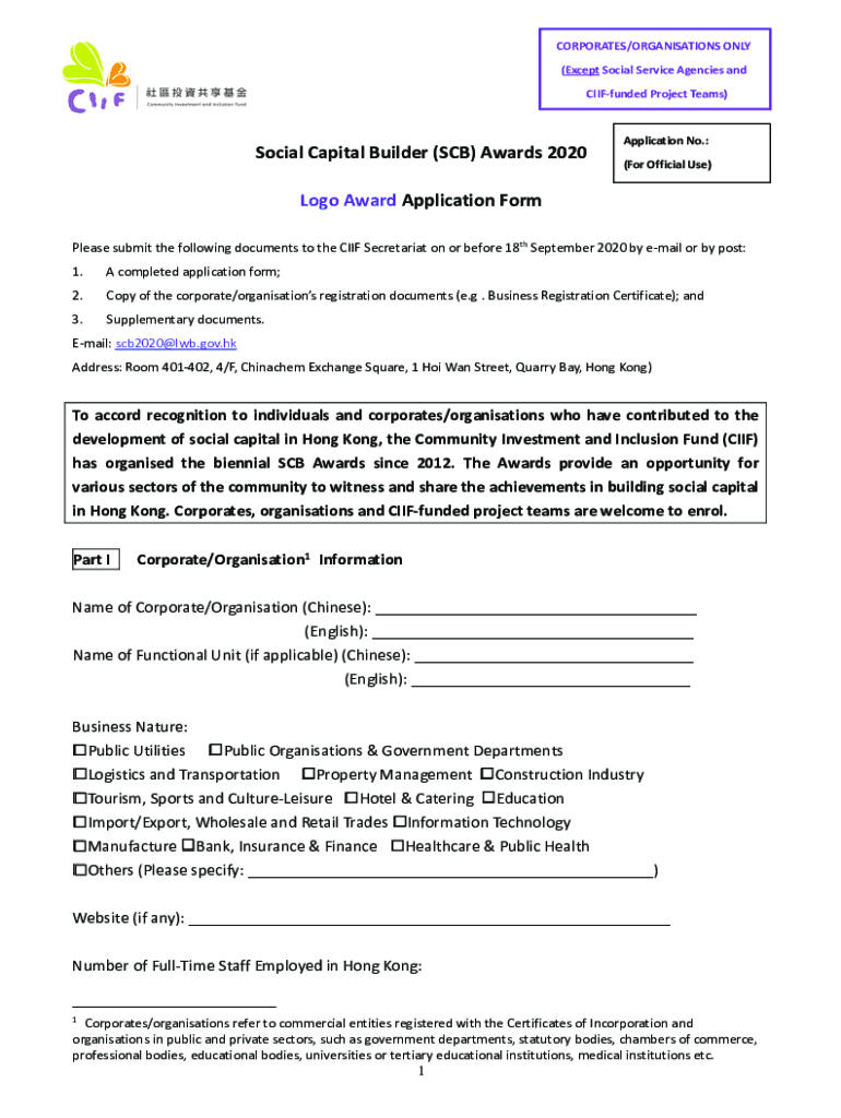 Fillable Online Social Capital Builder (SCB) Awards Logo Usage ...