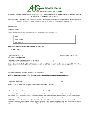 Fillable Online protected health information request form Fax Email ...