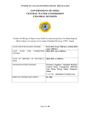 Fillable Online GOVERNMENT OF INDIA CENTRAL WATER COMMISSION ... Fax ...