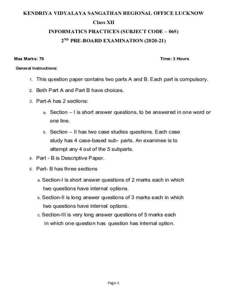 Fillable Online Question Papers Class Xixii Computer Science