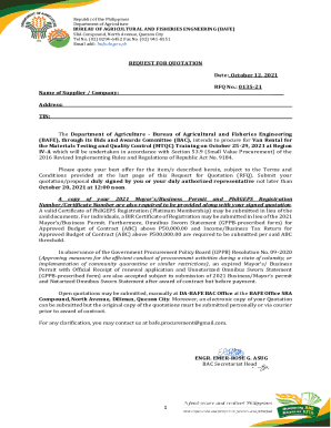 Fillable Online REQUEST FOR QUOTATION Date:October 12, 2021 RFQ No. Fax Email Print - pdfFiller